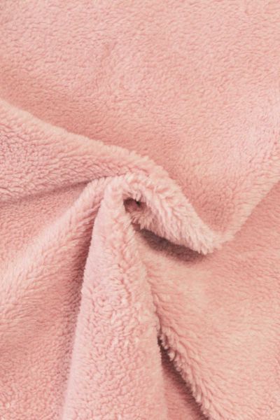 Kuschelige Teddy Plüschstoffe - Salmon/Pink| Budgetstoffe.de