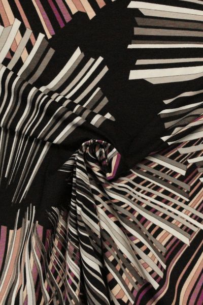 Jersey - Fan Stripes Purple/Pink on Black | Budgetstoffe.de