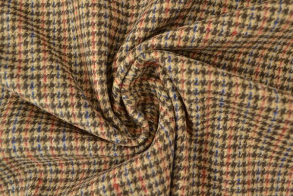 Wol stof Ruitmotief | Budgetstoffen.nl